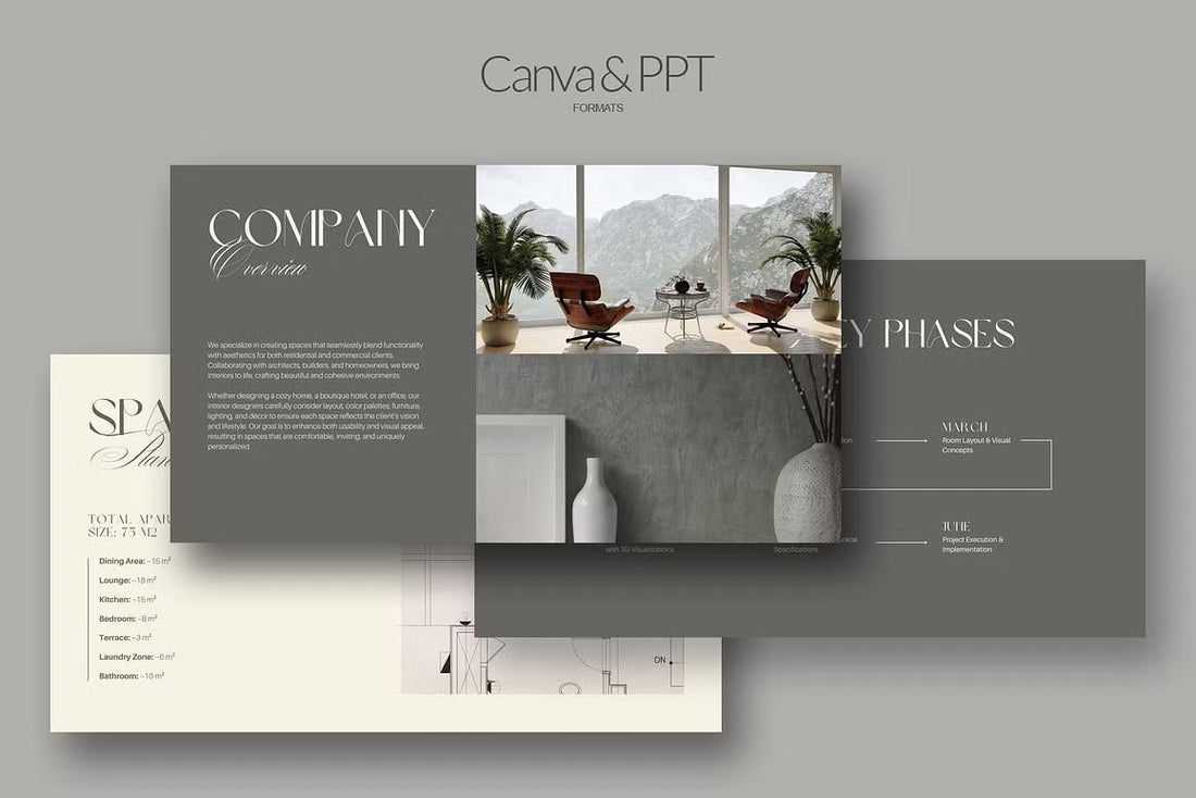 Interior Design Project Proposal Presentation Template (Canva & MS Pow ...